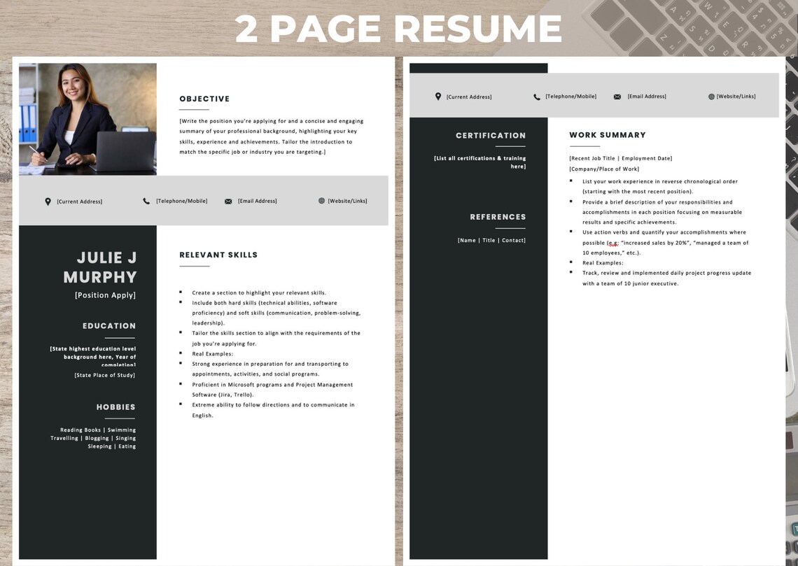 Word Resume Template, CV Template Professional Modern Clean Style With ...