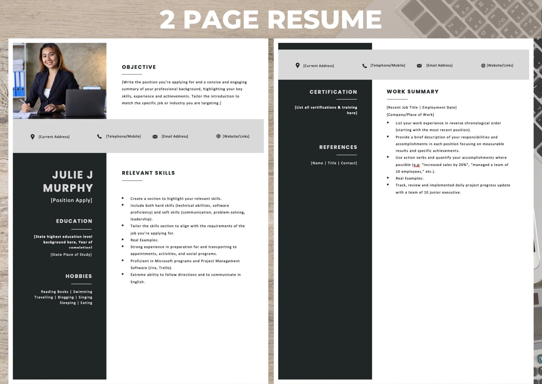 Word Resume Template, CV Template Professional Modern Clean Style With ...