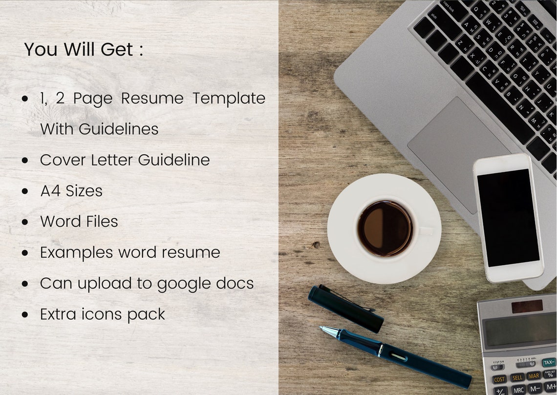Word Resume Template, CV Template Professional Modern Clean Style With ...