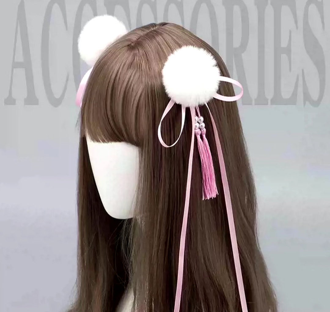 Fluffy Snowball&ribbons and Bristles Hair Clips in Different Colors-han ...