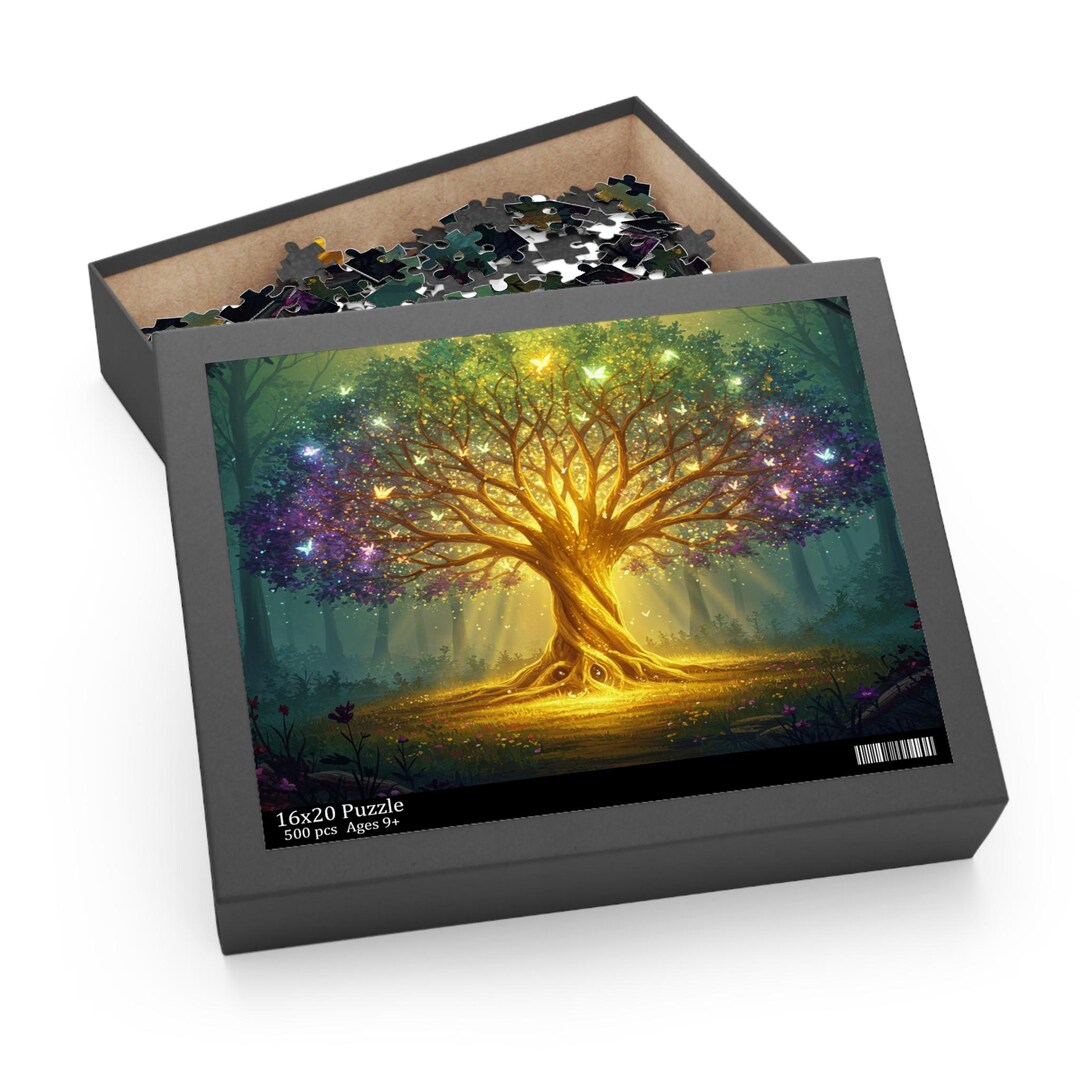 Puzzle Tree of Life 120/252/500 Pieces, Enchanted Forest Glow Design ...