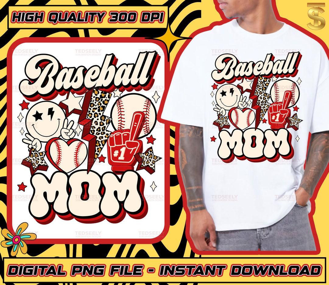 Baseball Mom Sublimation Design PNG Sport Mom Png Mother's Day PNG High ...