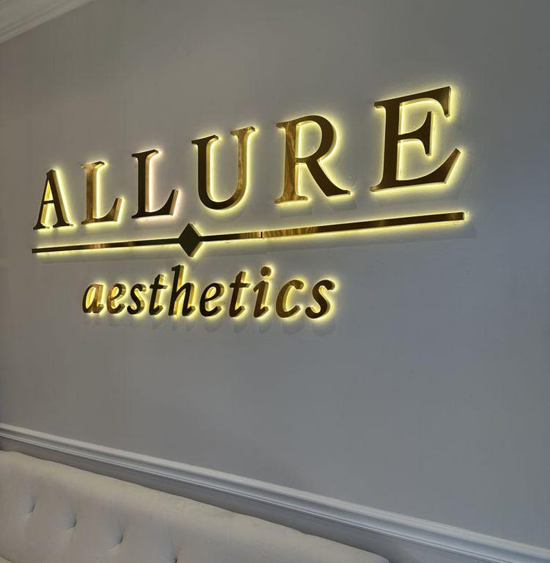 Custom Backlit Metal Logo Sign: 3D Laser Cut Business Sign - Etsy