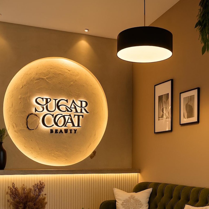 Custom Backlit Metal Logo Sign: 3D Laser Cut Business Sign - Etsy