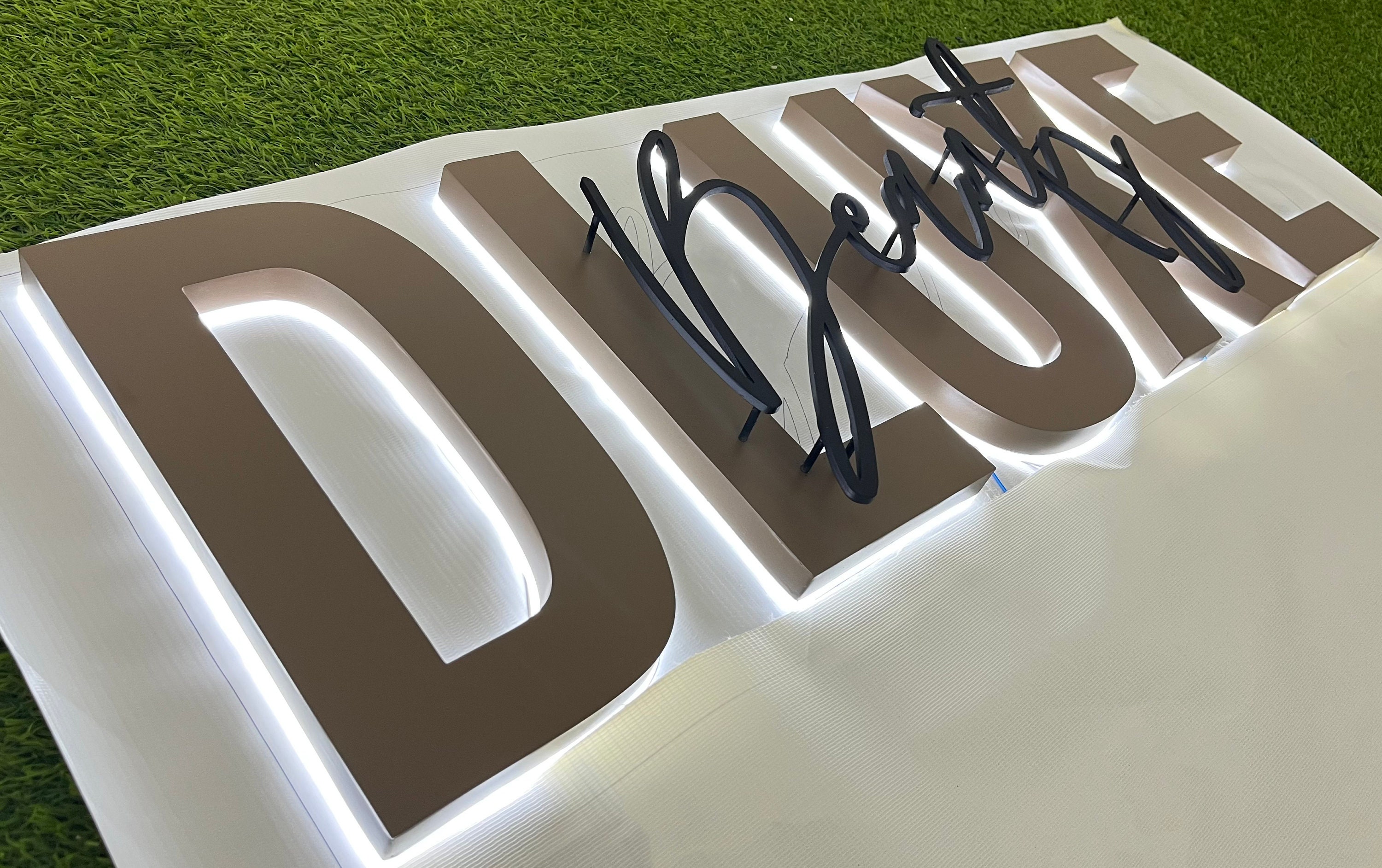 Custom 3D Metal Business Logo Sign - Backlit Reception Decor - Etsy