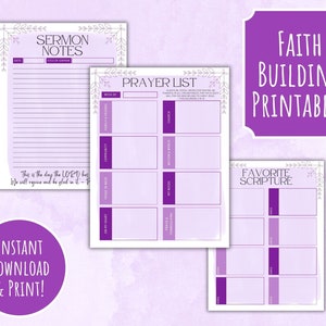 Christian Printable Bundle Christian Planner Faith Planner Agenda ...