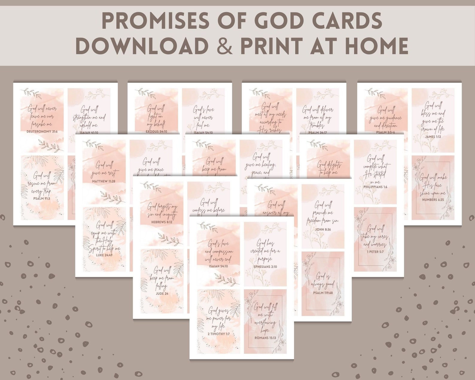 Promises of God Printable Cards Scripture Cards Inspirational Gifts for ...
