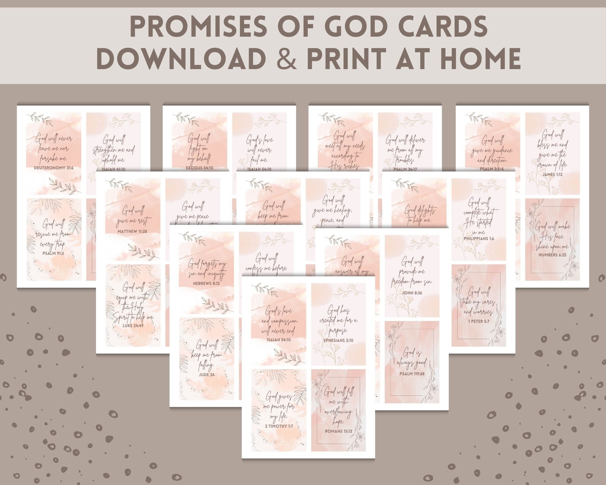 Promises of God Printable Cards Scripture Cards Inspirational Gifts for ...