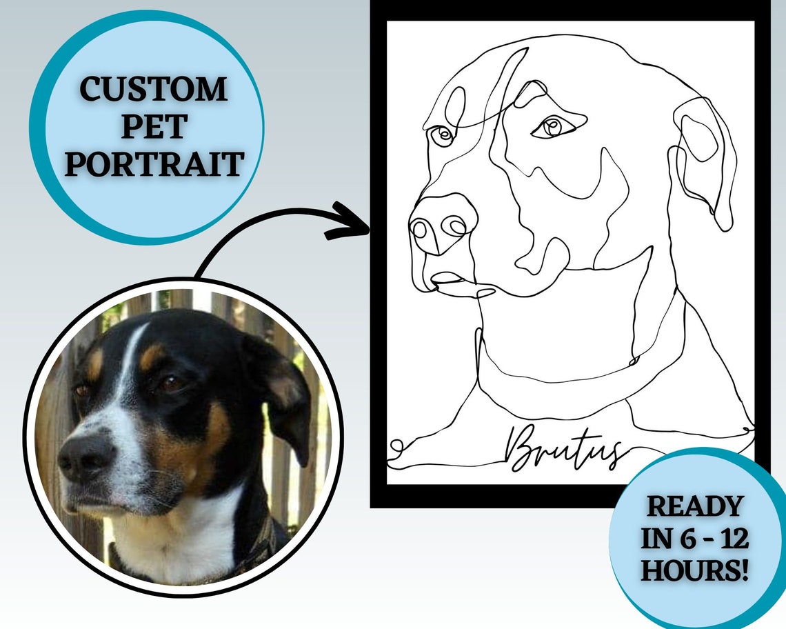 Custom Dog Art Personalized Gift Custom Pet Portrait Personalized Pet ...