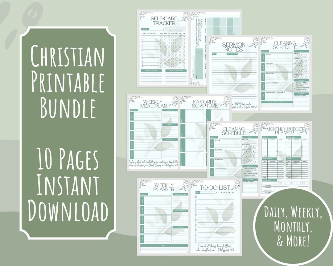 Christian Planner Faith Based Planner Christian Printable Christian ...