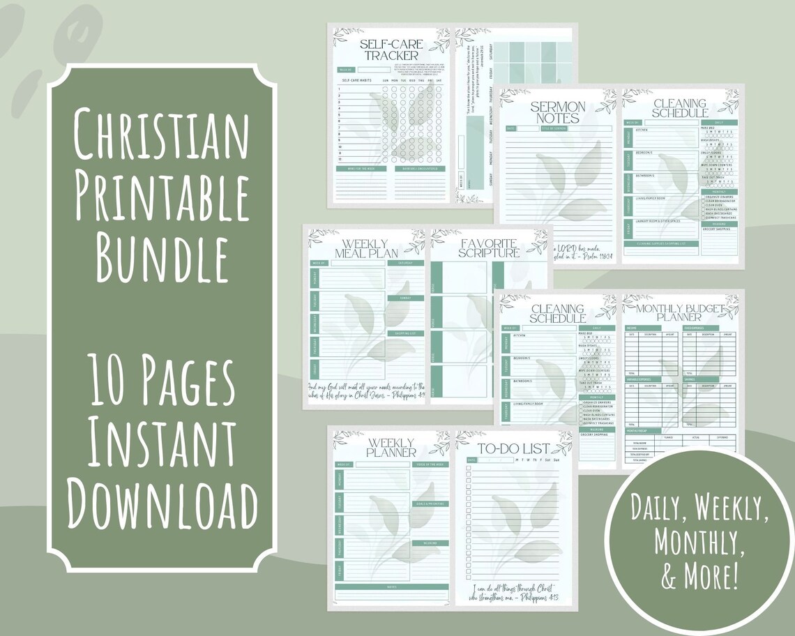 Christian Planner Faith Based Planner Christian Printable Christian ...