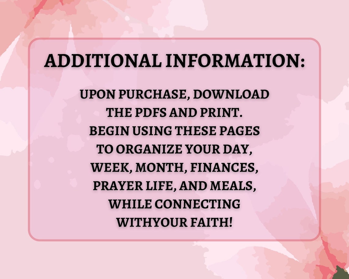 Faith-based Printable Bundle Christian Planner Printable To-do Weekly ...