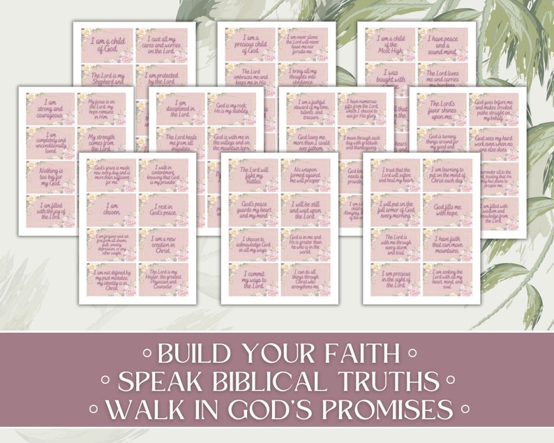 Christian Affirmations Printable Affirmation Cards Daily Affirmations ...