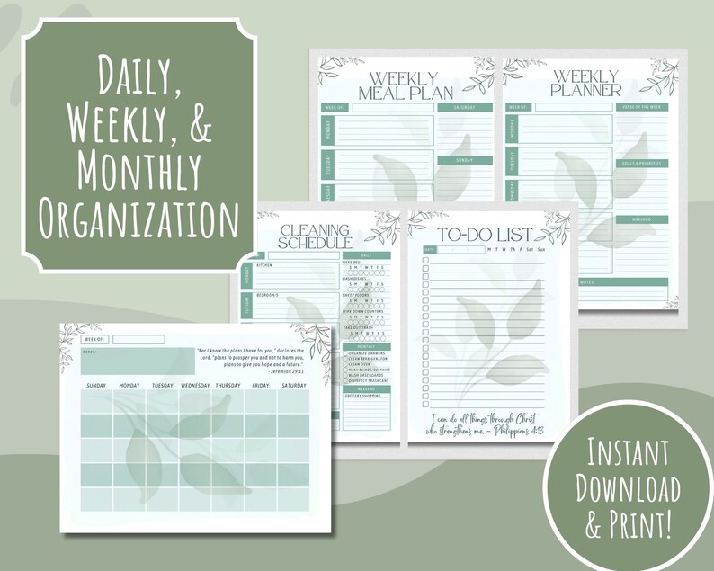 Christian Planner Faith Based Planner Christian Printable Christian ...