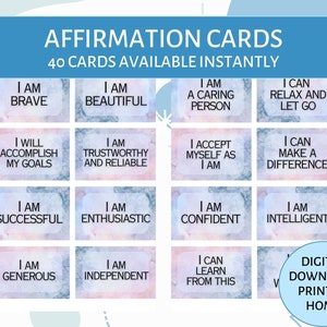 Affirmation Cards Printable Affirmations Self-care Cards Vision Board ...