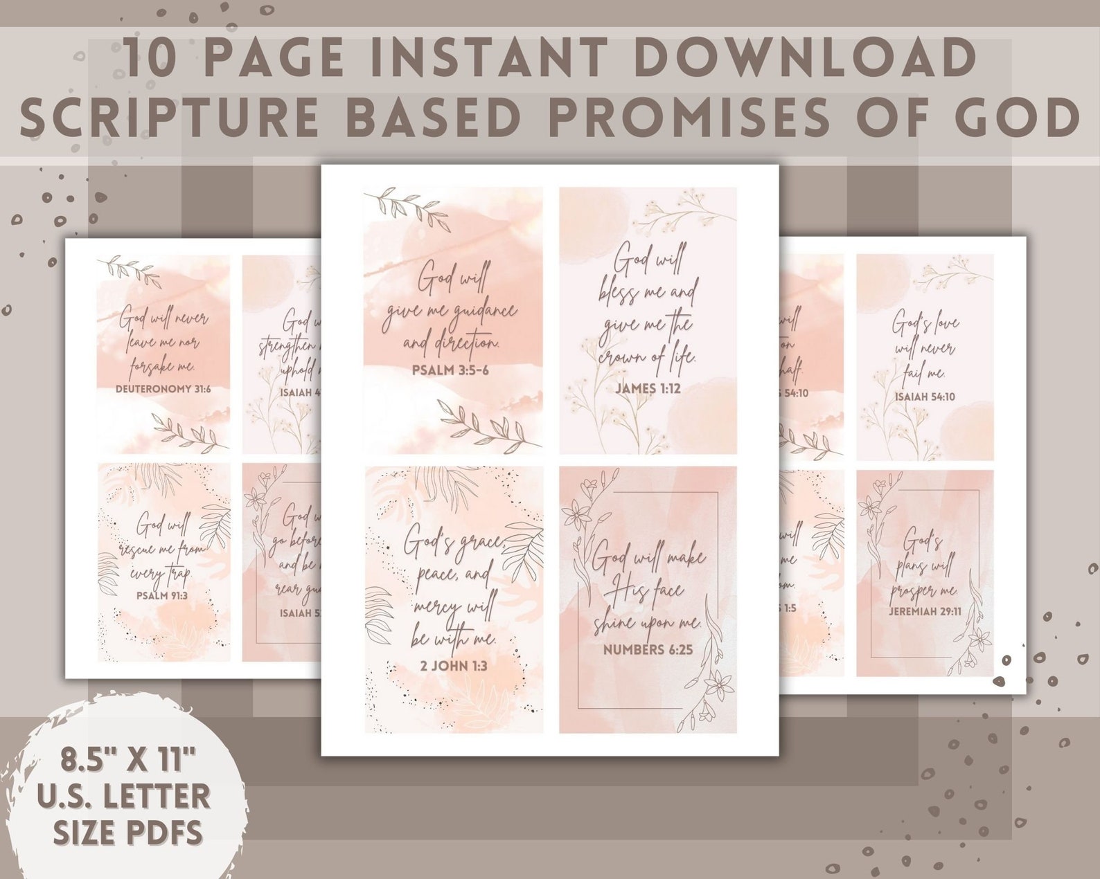 Promises of God Printable Cards Scripture Cards Inspirational Gifts for ...