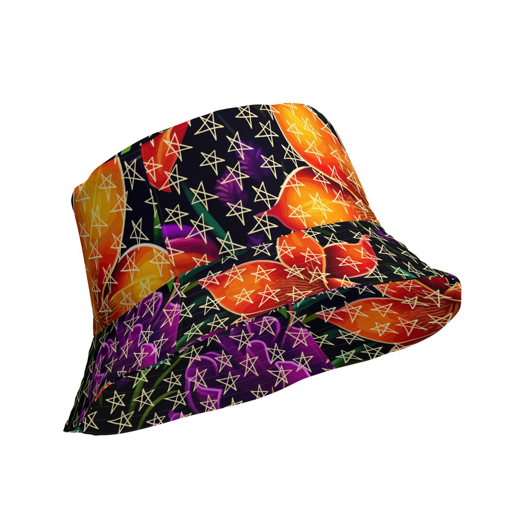 Ms.hollywood Jet Set Reversible Bucket Hat - Etsy