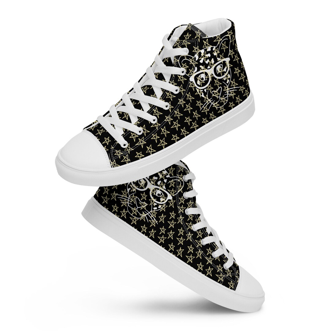 Leopard Mogul Midnight Custom Designer Mens High Top Canvas Shoes - Etsy