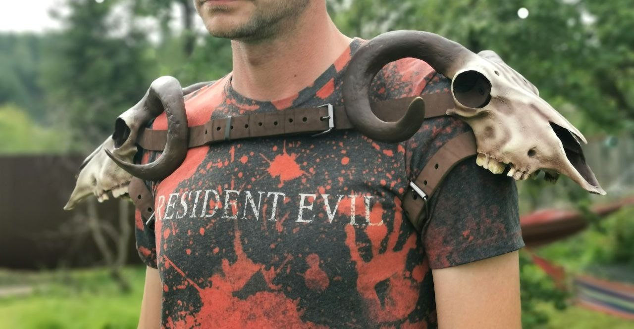 Ram Skull Pauldrons Shoulder Pads, Handmade Fantasy Viking Armor ...
