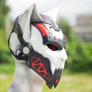 Cyber Cat Mask, Cybercat Mask, Cosplay Sci-fi Mask, Cyberpunk Mask for ...