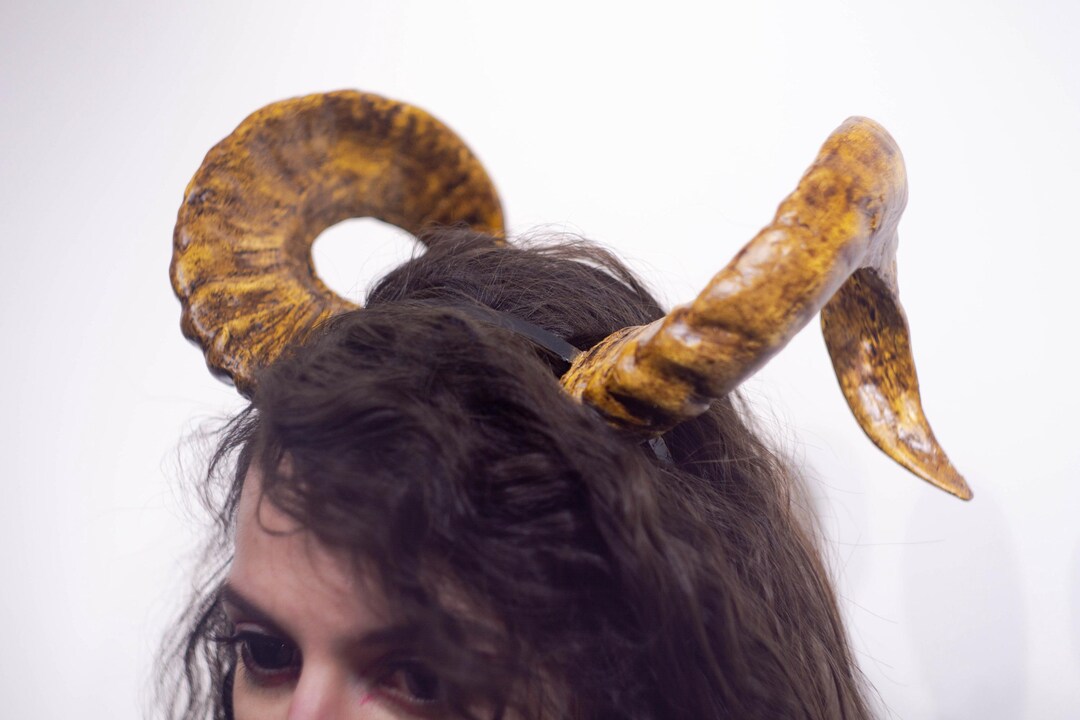 Ram Horns, Horns Headband, Twisted Ram Horns Headpiece for Halloween or ...
