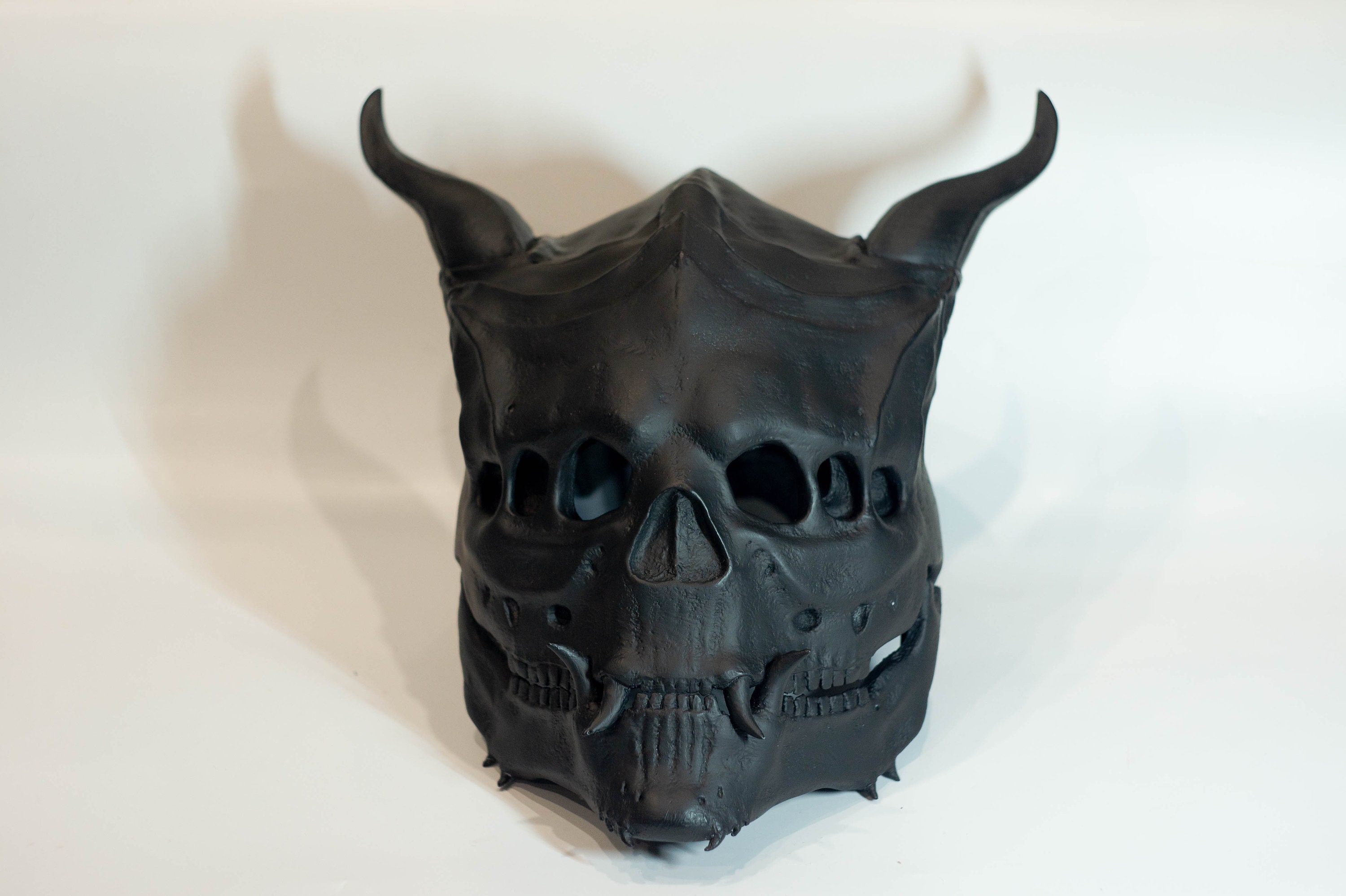 Three-eyed Demon Mask With Moving Jaw, Resin Skull Mask - Etsy