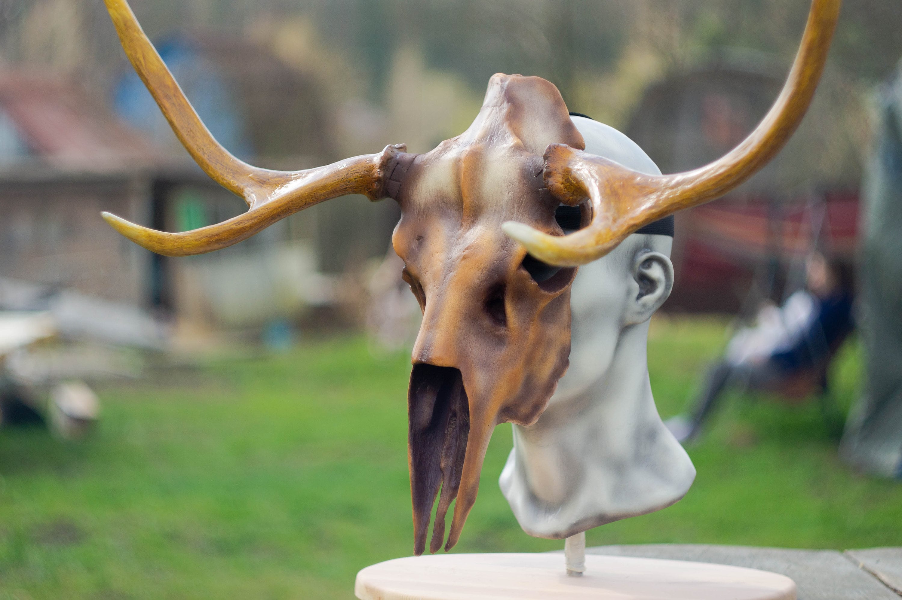 Deer Skull Mask, Antler Mask, Realistic Skull Mask, Tribal Headpiece ...