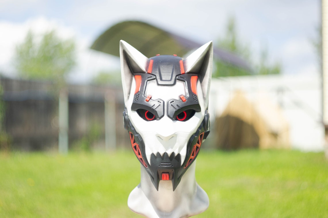 Cyber Cat Mask, Cybercat Mask, Cosplay Sci-fi Mask, Cyberpunk Mask for ...