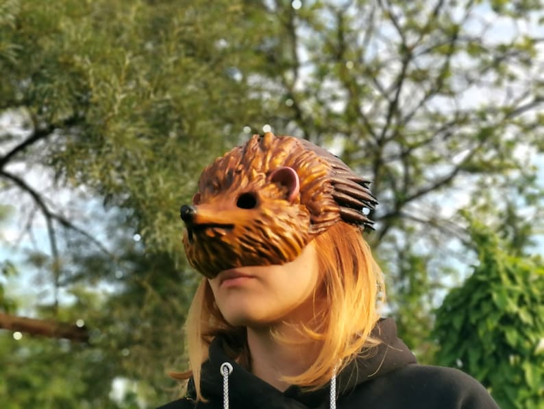 Hedgehog Mask Full Phase, Muzzle Mask, Realistic Animal Mask for ...