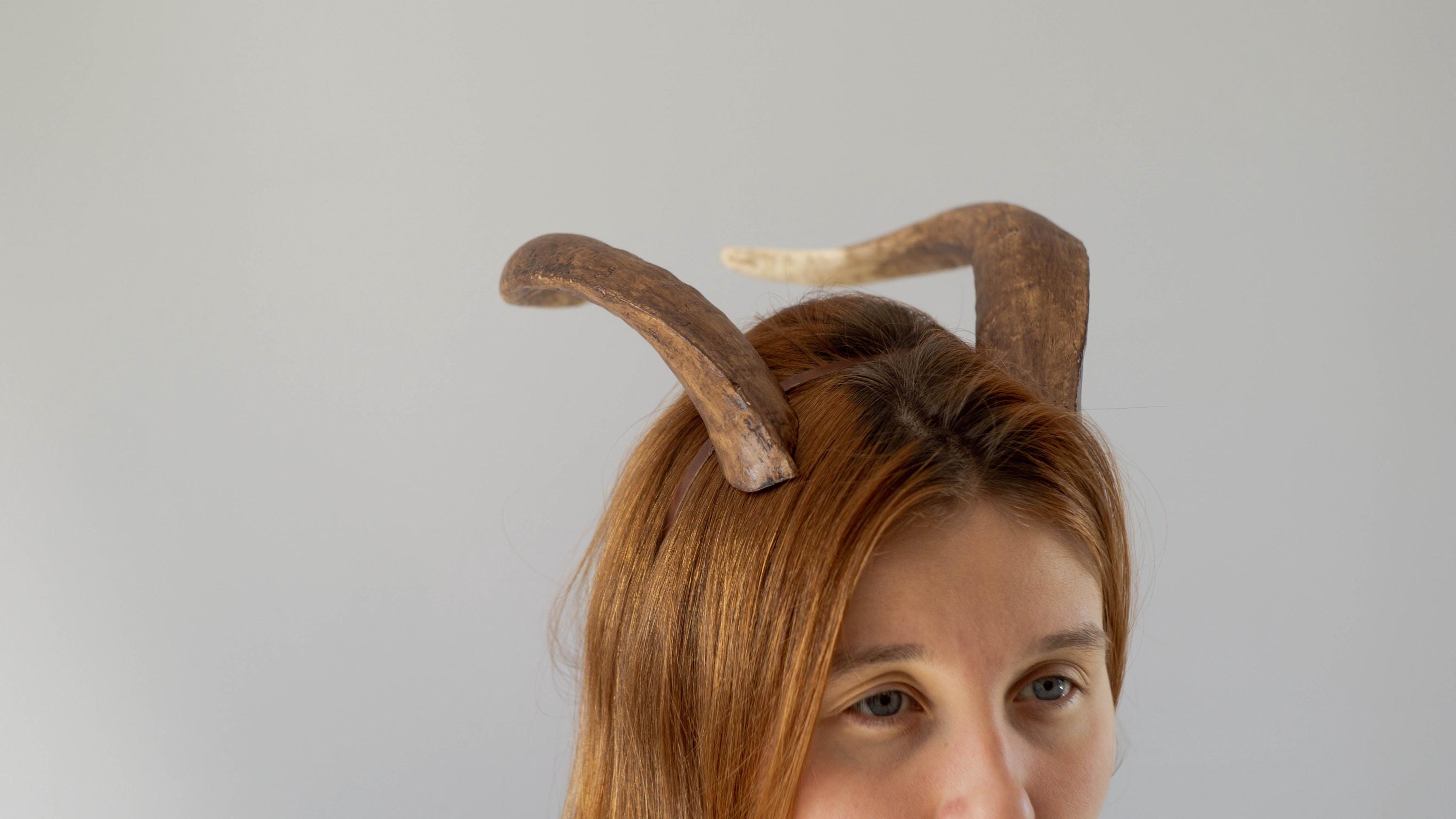 Tiefling Horns, Brown Devil Horns, Dragon Horns, Horns Headband ...