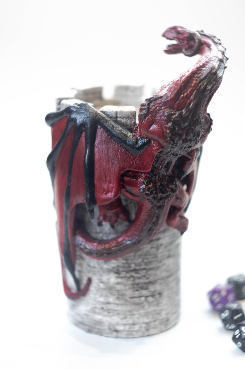 Dice Tower, Red Dragon Dice Tower, Dice Tray, Dice Roller, DND Board ...
