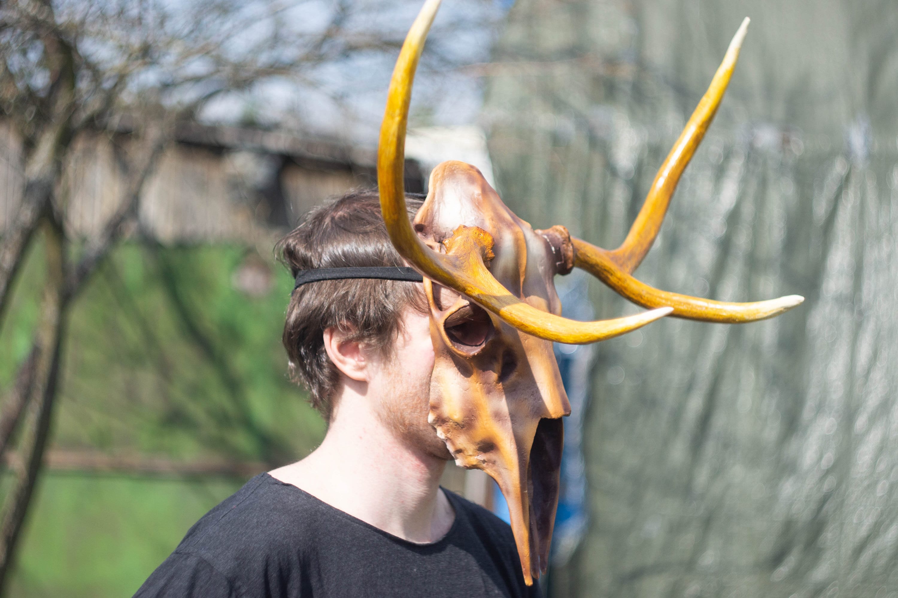 Deer Skull Mask, Antler Mask, Realistic Skull Mask, Tribal Headpiece ...