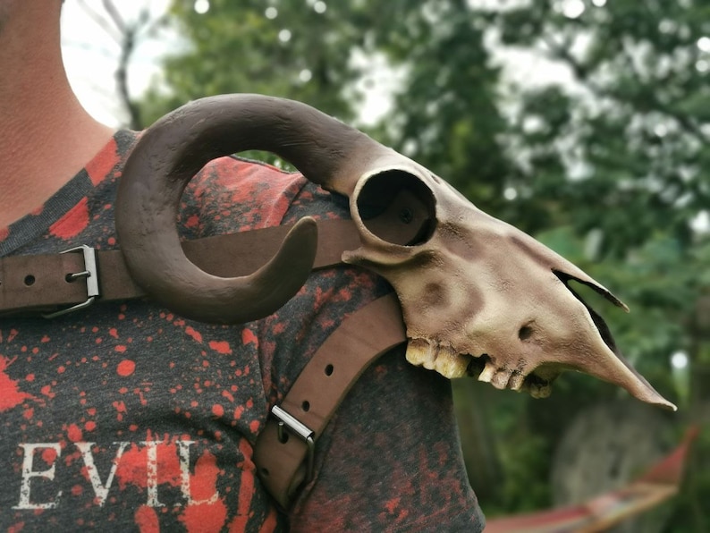 Ram Skull Pauldrons Shoulder Pads, Handmade Fantasy Viking Armor ...