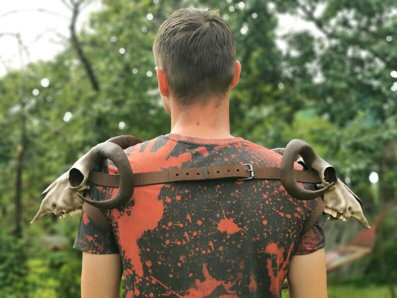 Ram Skull Pauldrons Shoulder Pads, Handmade Fantasy Viking Armor ...