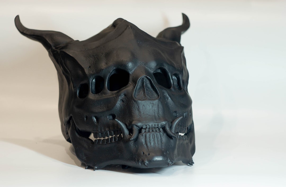 Three-eyed Demon Mask With Moving Jaw, Resin Skull Mask, Demon Skull ...