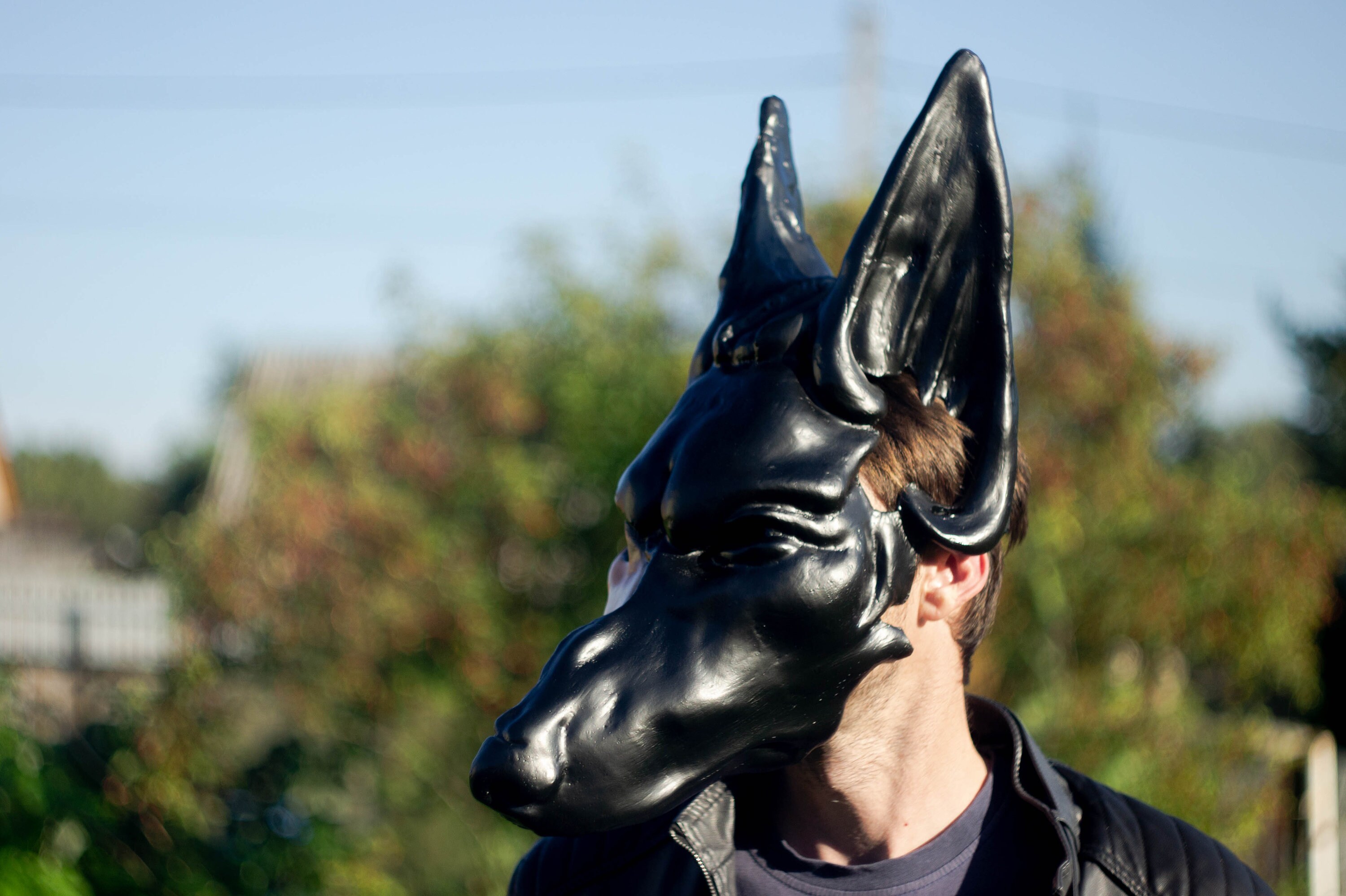 Egyptian Black Anubis Head Mask, Black Jackal Mask, Anubis Cosplay Mask ...