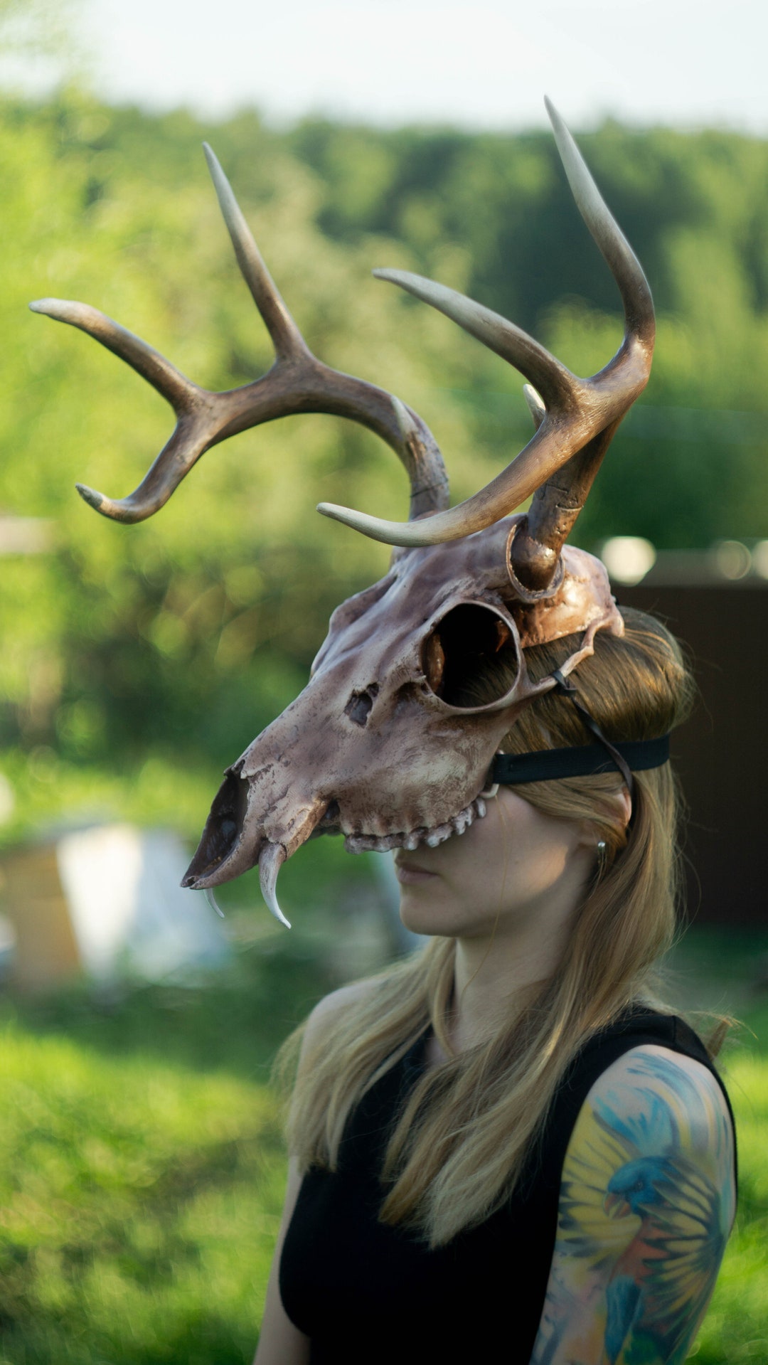 Deer Skull Mask, Antler Mask, Realistic Skull Mask, Tribal Headpiece ...