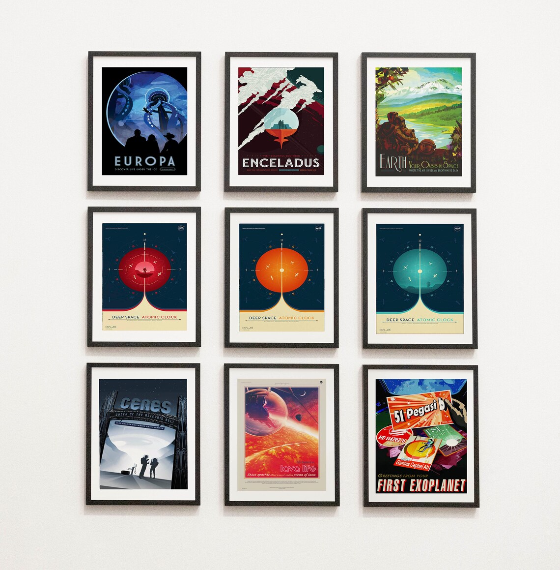 NASA Space Prints, Gallery Wall Set, 16 Prints, Retro Wall Art, Space ...