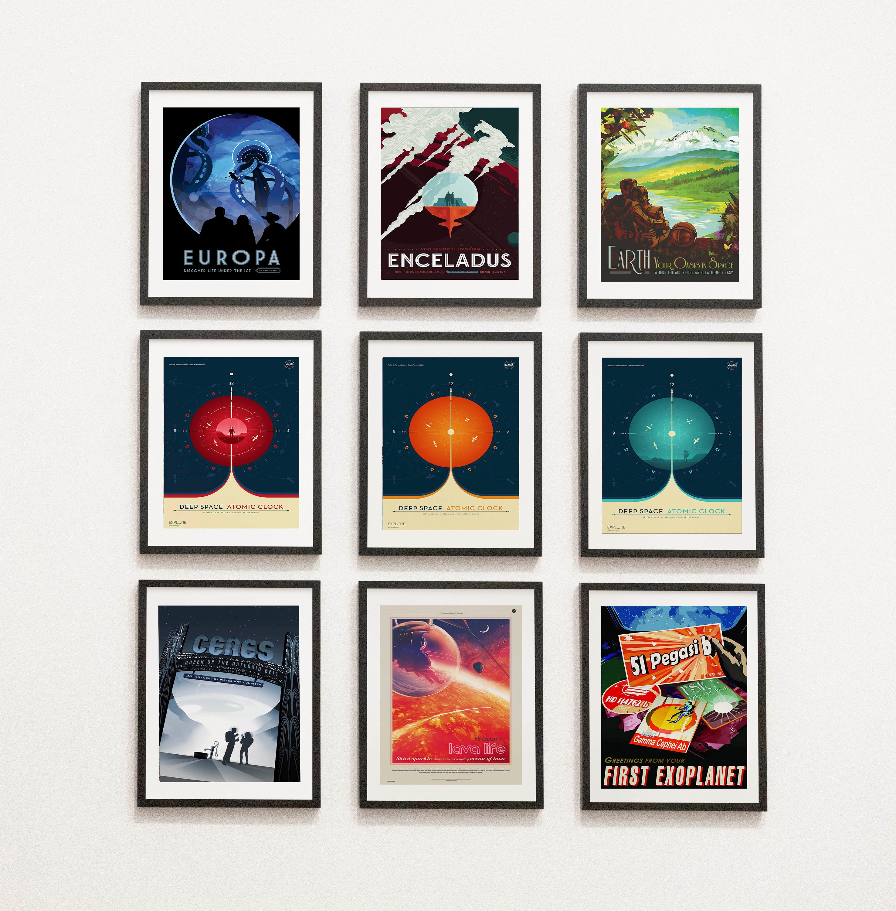 NASA Space Prints, Gallery Wall Set, 16 Prints, Retro Wall Art, Space ...