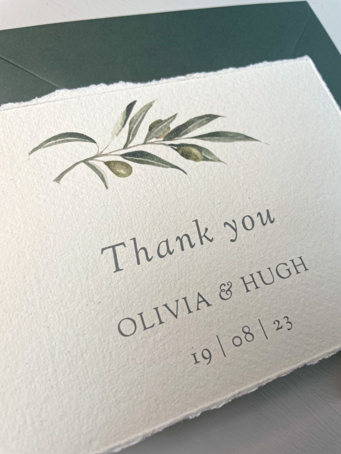 Olive Thank You / Olive Branch Thank You / Wedding Thank You / Thank ...