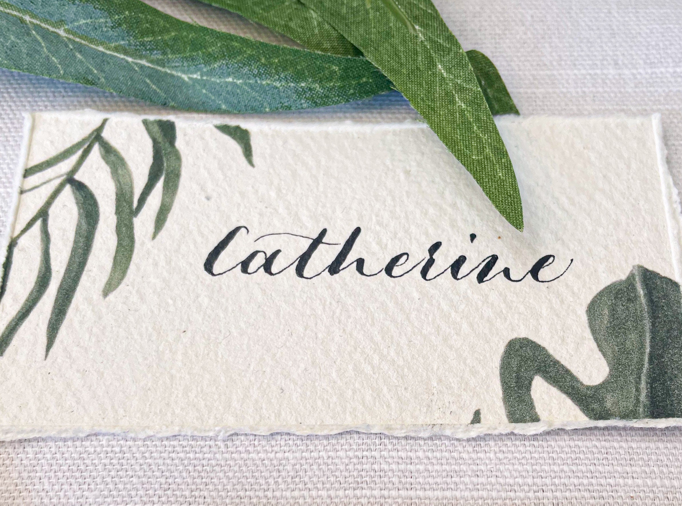 Tropical Foliage Wedding Menu / Handmade Paper Menu / Tropical Foliage ...
