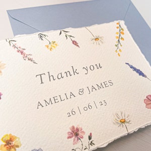 Wildflower Place Cards / Handmade Paper Place Cards / Handmade Cotton ...