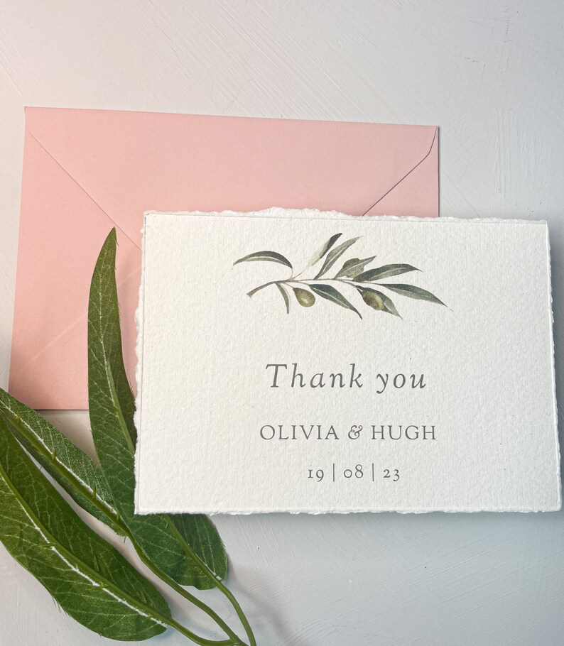 Olive Thank You / Olive Branch Thank You / Wedding Thank You / Thank ...