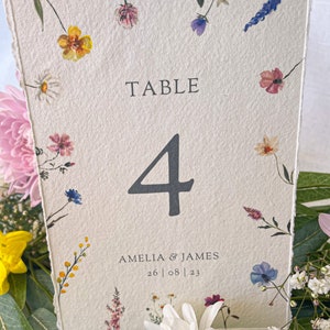 Wildflower Place Cards / Handmade Paper Place Cards / Handmade Cotton ...