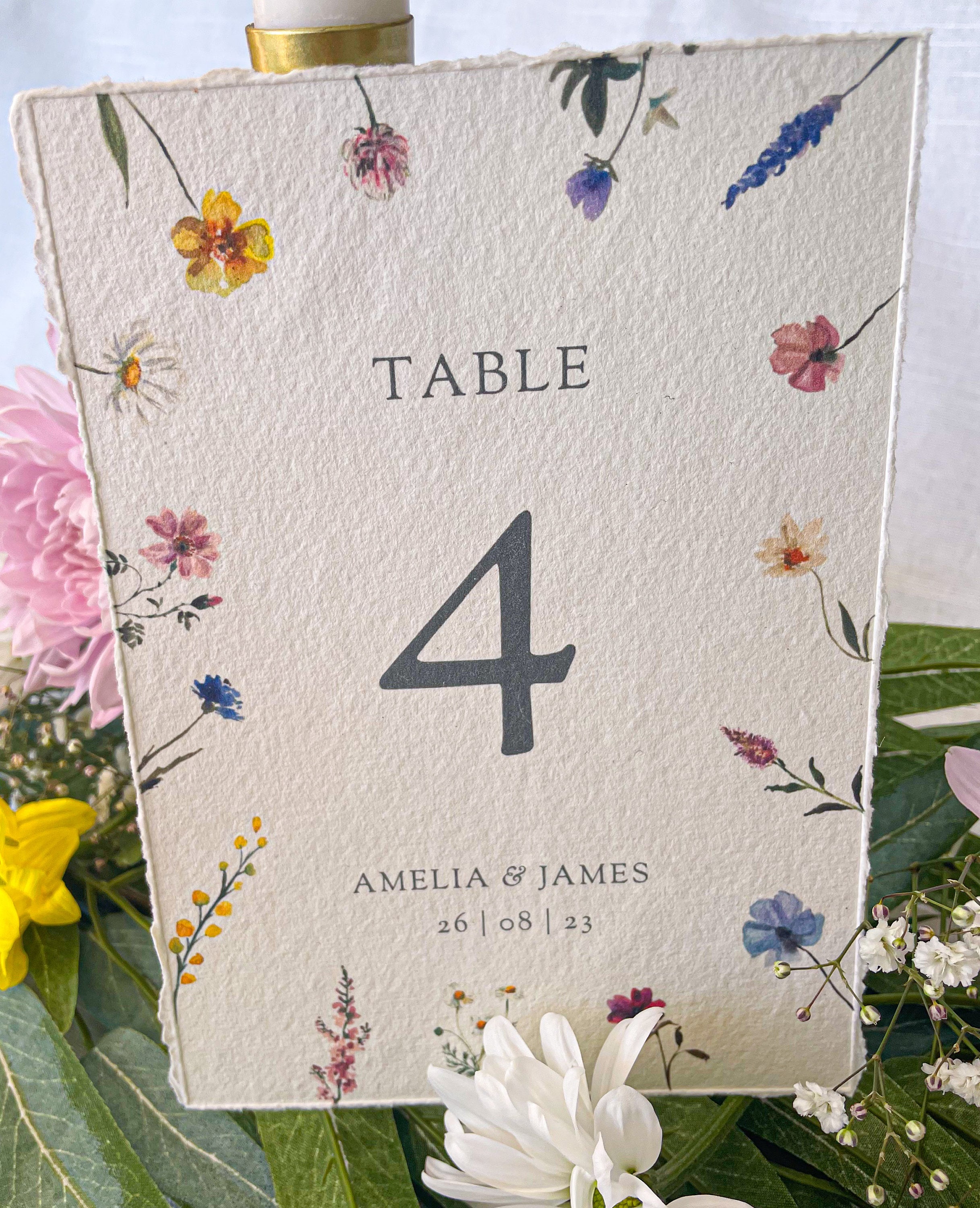 Wildflower Place Cards / Handmade Paper Place Cards / Handmade - Etsy UK