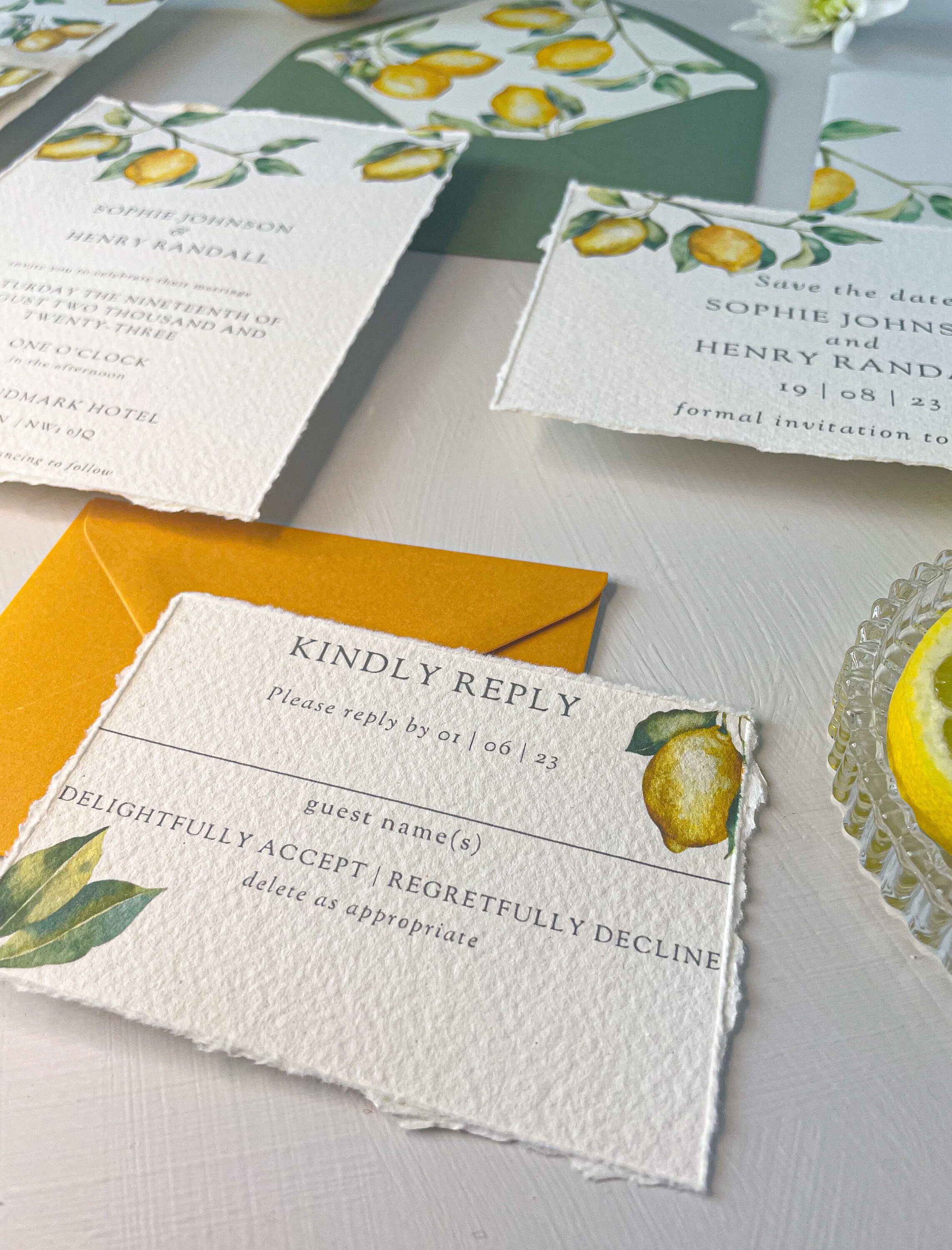 Lemon Wedding Invitation / Botanical Wedding Invitation / Lemon Wedding ...