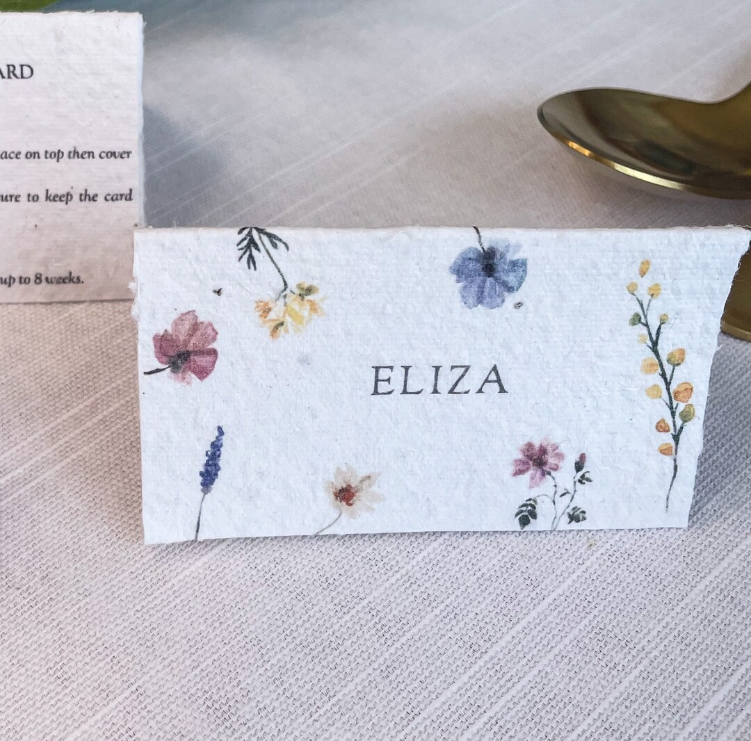 Wildflower Seeded Place Cards / Plantable Place Cards / Wildflower ...