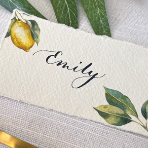 Lemon Wedding Menu / Handmade Paper Menu / Lemon Menu / Menu / Wedding ...
