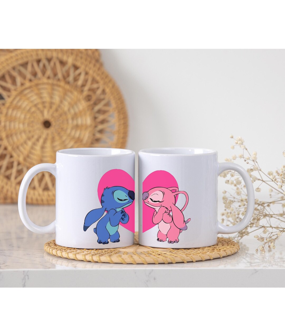 Stitch Ceramic Mug for Couple,coffee Lover Mug, Couple Anniversary Mug ...