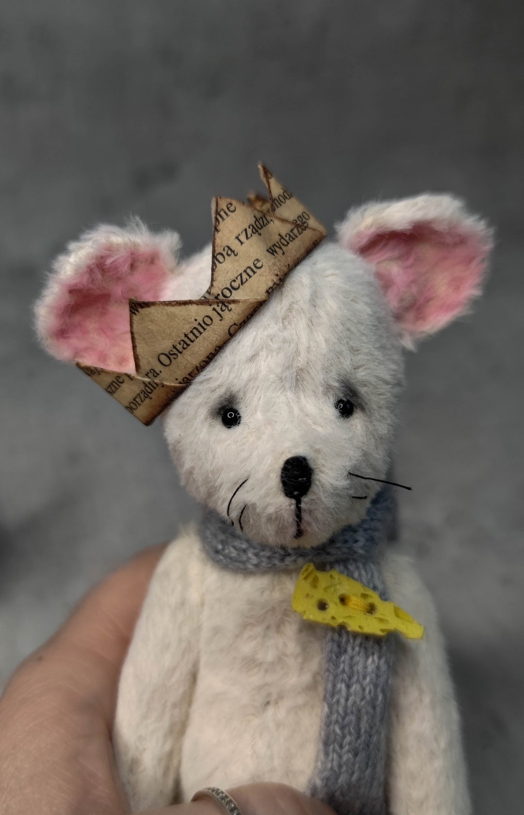 Plush Teddy Mouse Toy,ooak Handmade Mouse,collectible Plush Teddy Mouse ...